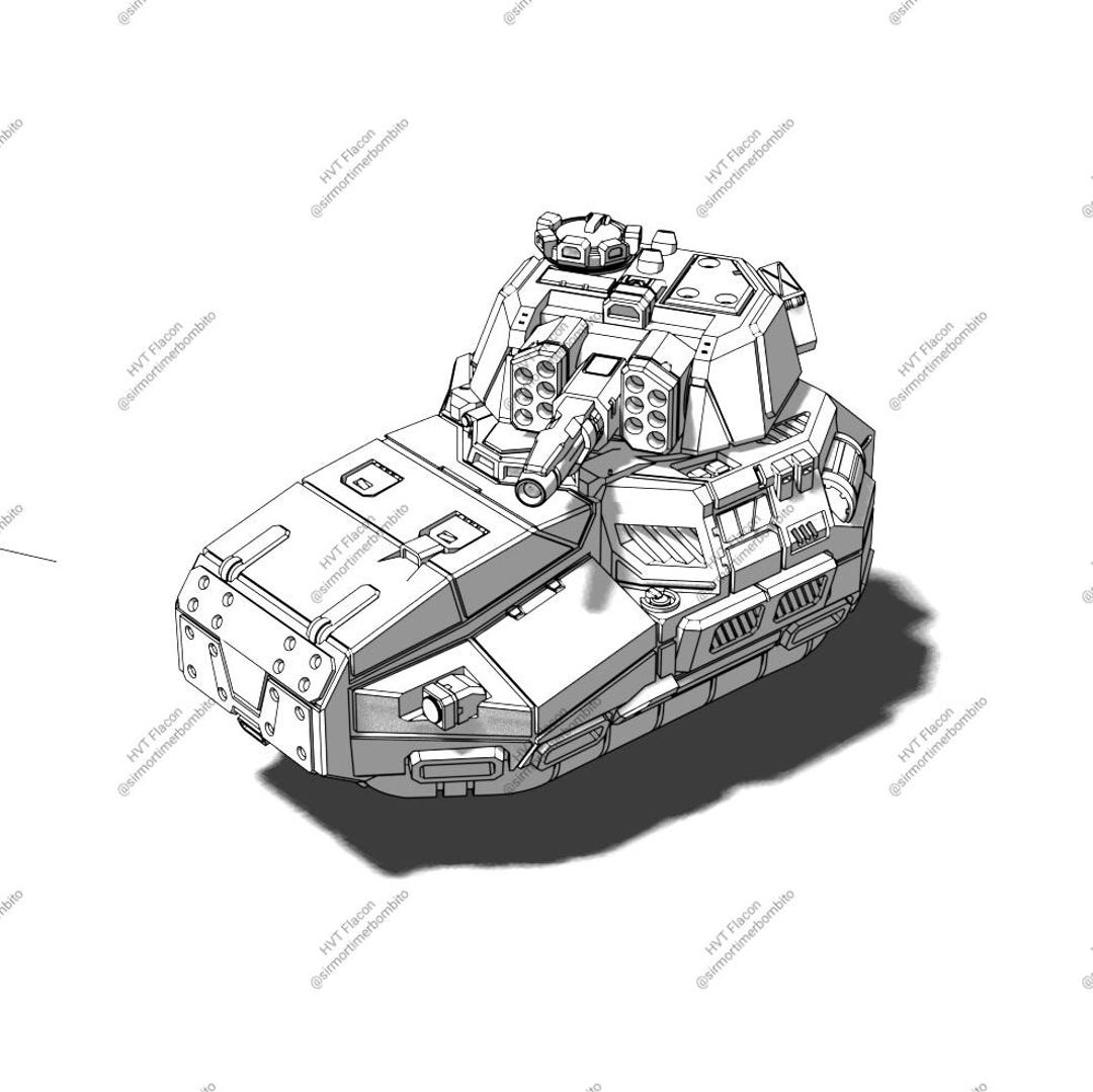 HT Flacon Hover Tanks X4 by Sir Mortimer Bombito, SMB. 6mm, 1/285 Scale ...