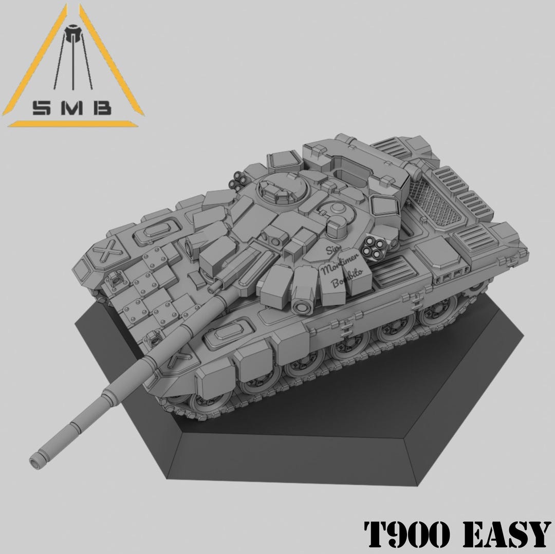 T900 Easy Tank (1 Model) by Sir Mortimer Bombito, SMB. 6mm, 1/285 Scale ...