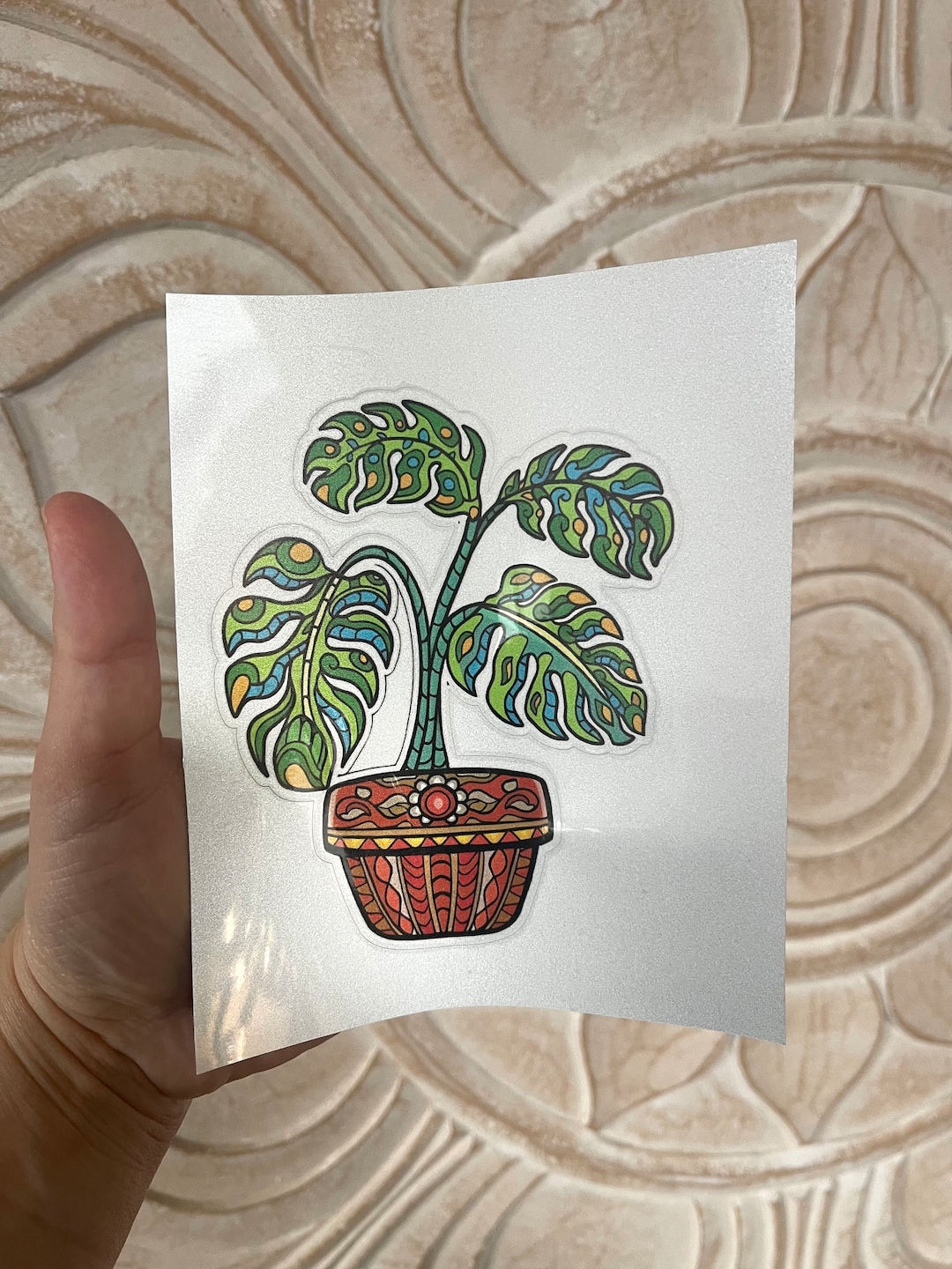 Large Vinyl Monstera Sticker - Etsy