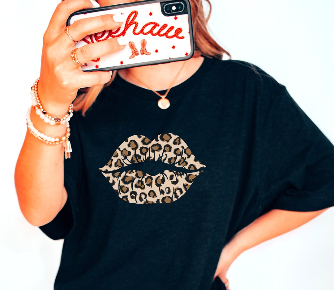 Leopard Lips Shirt, Leopard Print Shirt, Teenage Girl Gifts, Animal ...