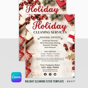 Holiday Cleaning Services Flyer Template | Canva | 8.5 X 11 Inch ...