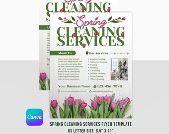 Spring Cleaning Service Editable Flyer Professional Clean - Etsy