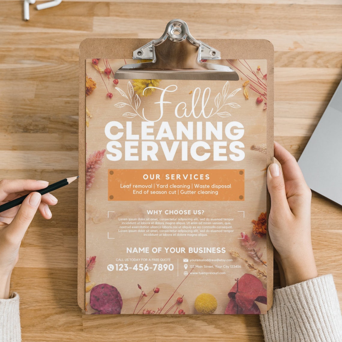 Fall Cleaning Services Flyer Template Canva US Letter Size 8.5 X 11 ...