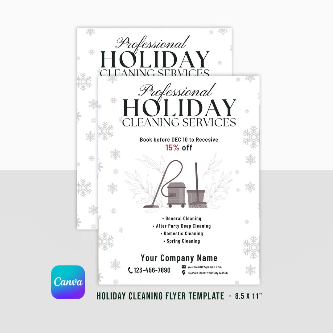Holiday Cleaning Services Flyer Template | Canva | 8.5 X 11 Inch ...