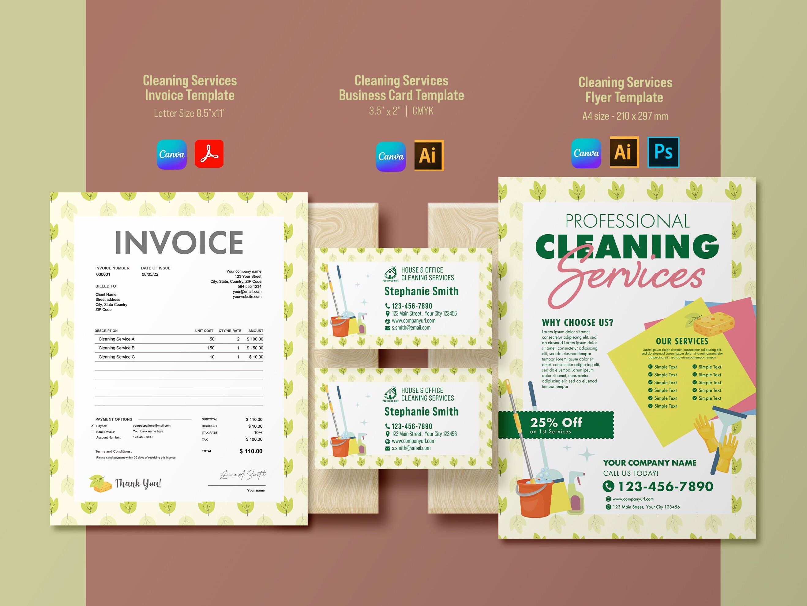 Cleaning Service Flyer A4 Business Card 3.5x2 - Etsy