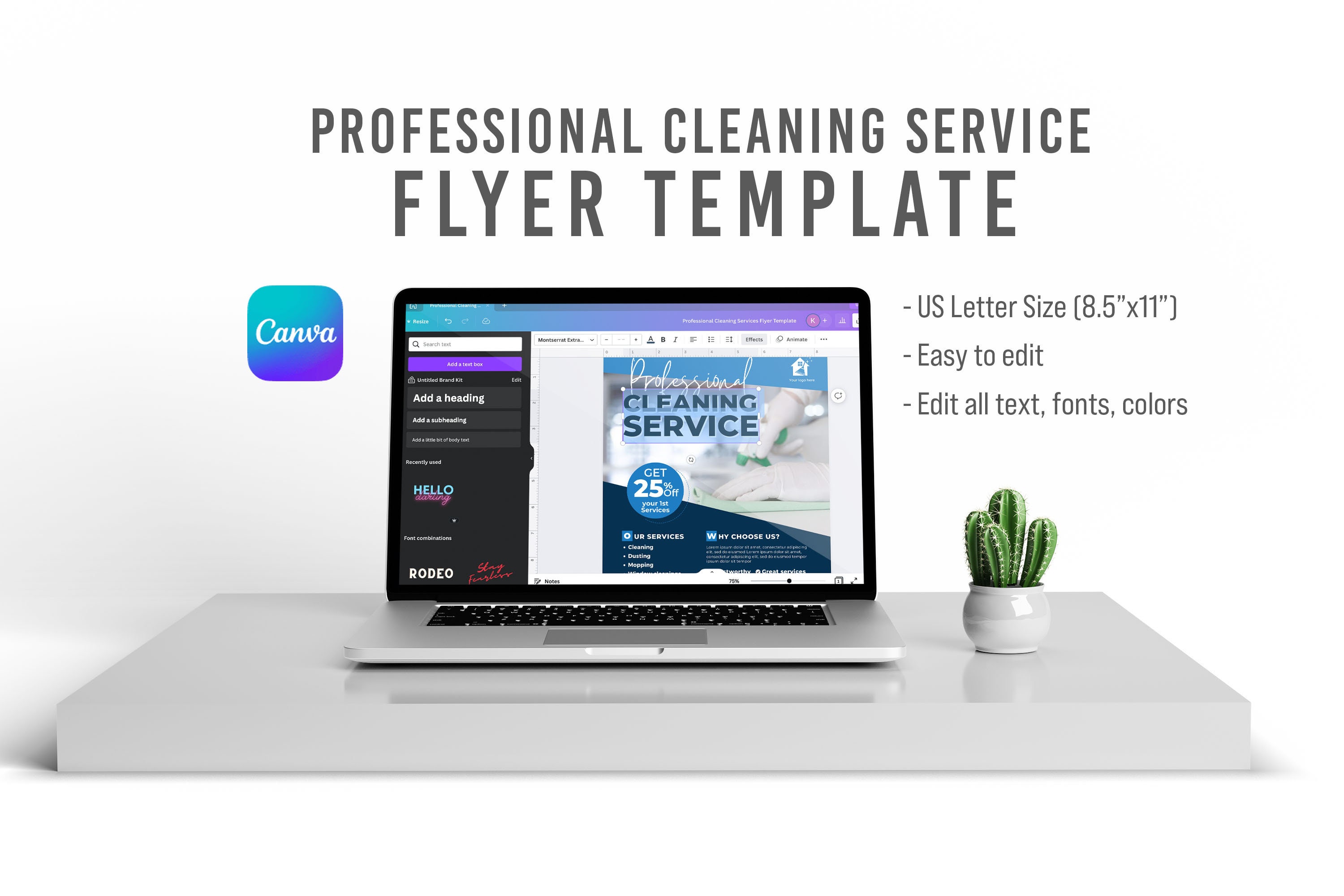 Cleaning Service Flyer Template: Professional Business Design (canva, 8 ...