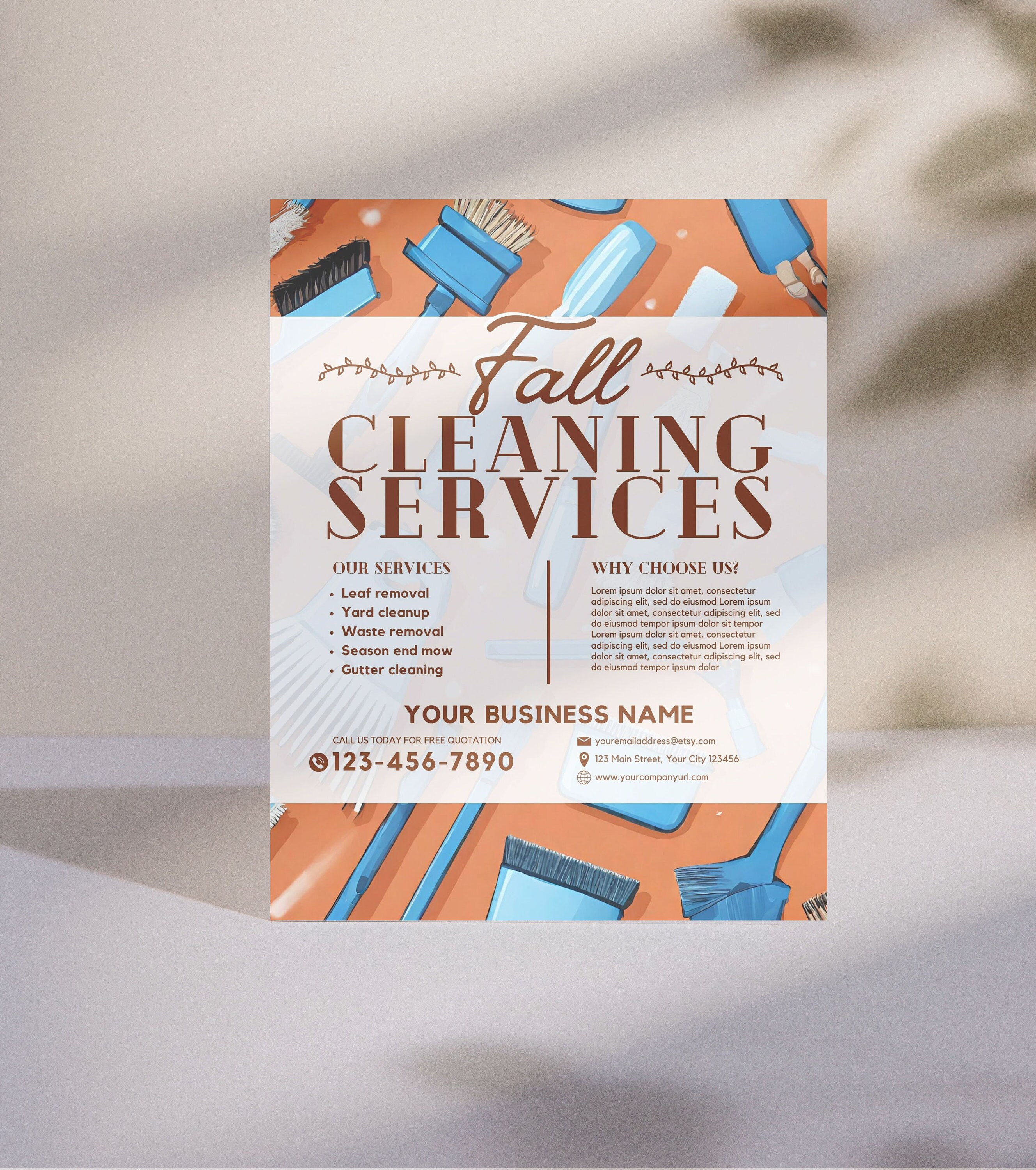 Fall Cleaning Services Flyer Template Canva US Letter Size - Etsy