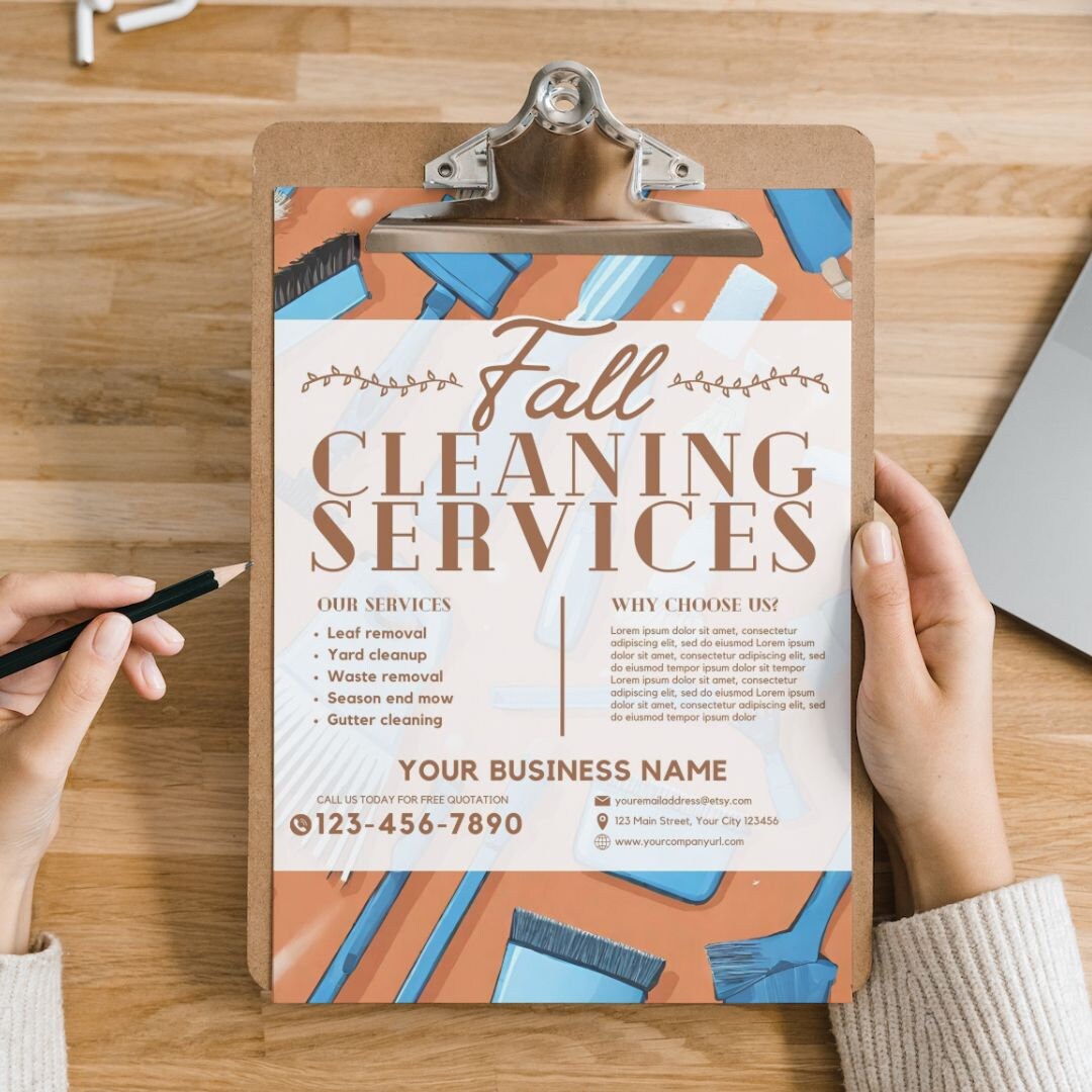 Fall Cleaning Services Flyer Template Canva US Letter Size - Etsy