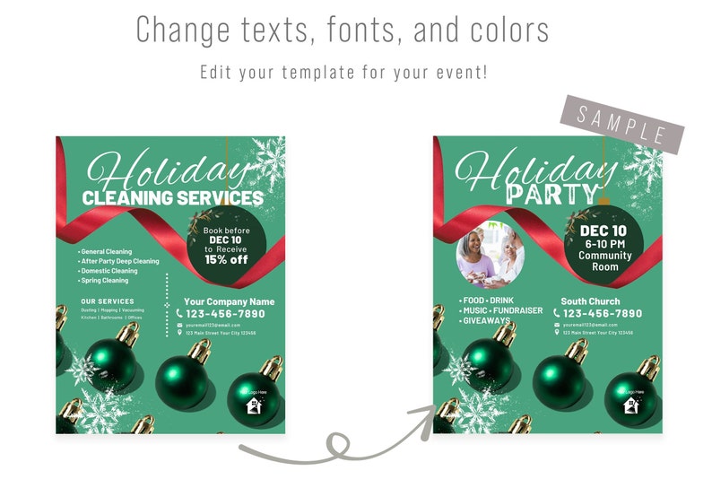 Holiday Cleaning Services Flyer Template | Canva | 8.5 X 11 Inch ...