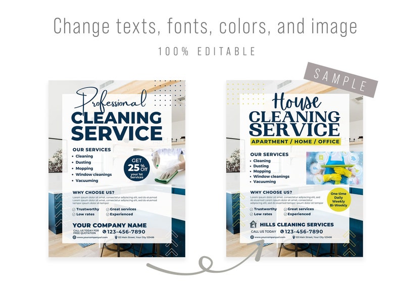 Professional Cleaning Service Flyer Template | Canva | US Letter Size 8 ...