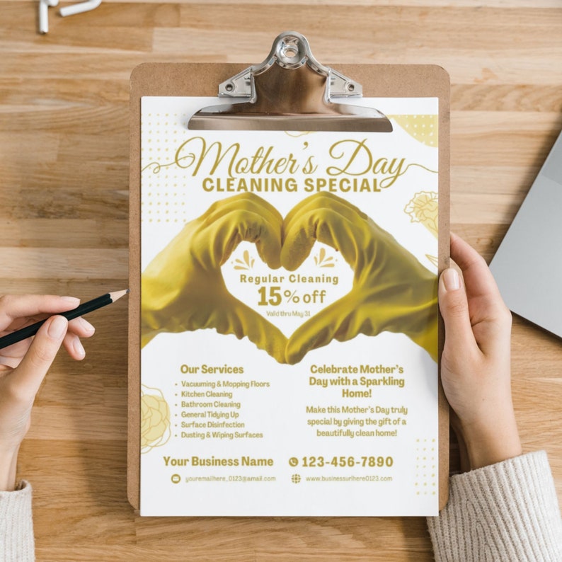 Mother's Day Cleaning Service Editable Flyer | Professional Clean ...