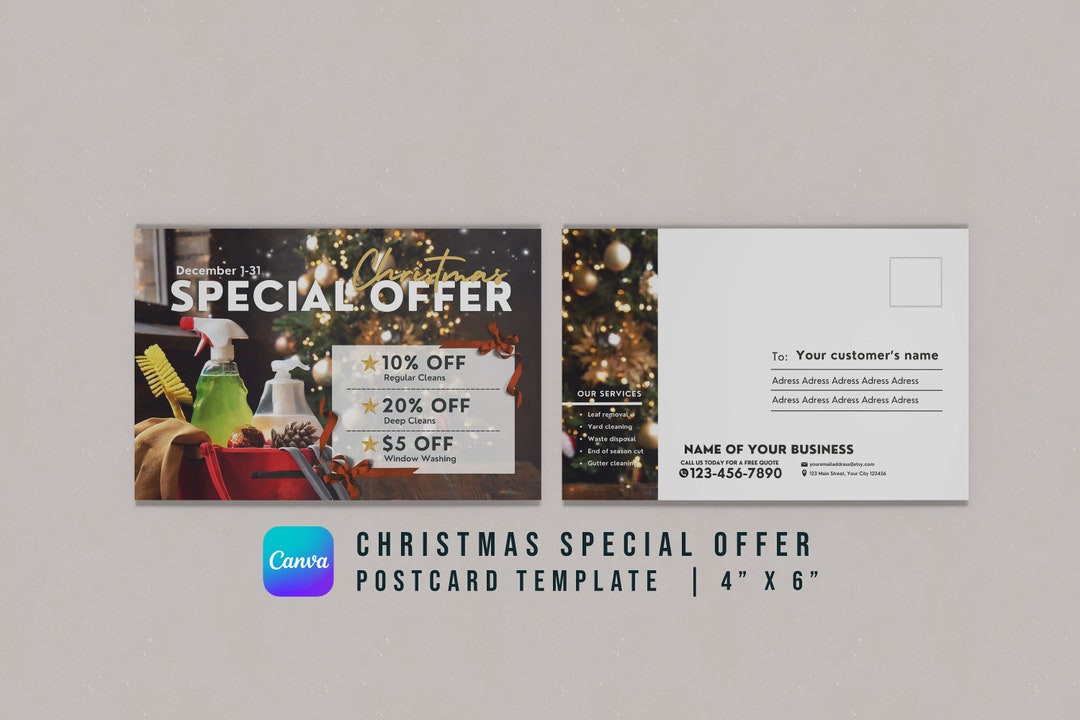 Christmas Special Offer Postcard Template | Canva | 4" X 6" | Instant ...