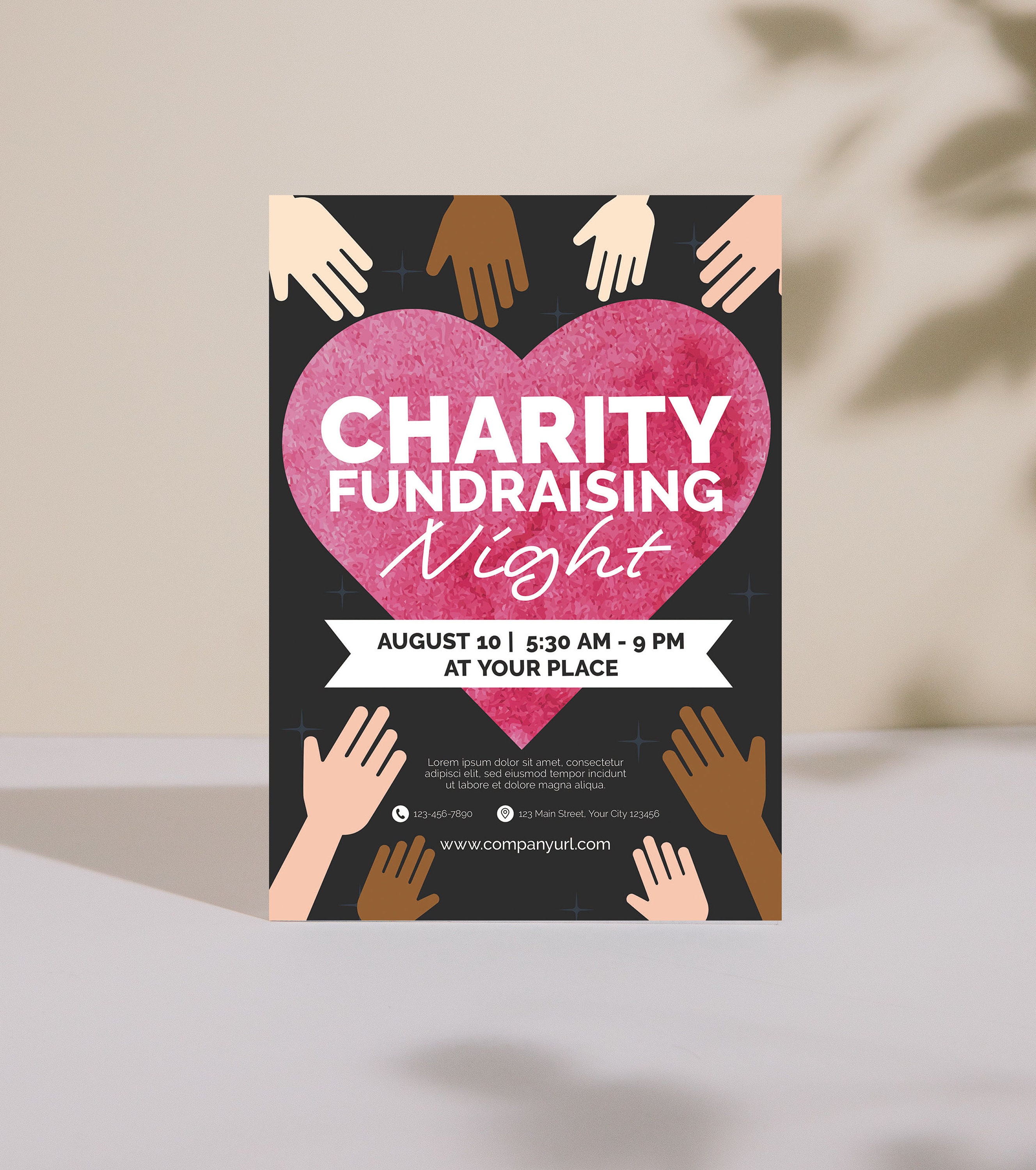 Charity Fundraising Night Flyer Template | Event Flyer Template | AI ...