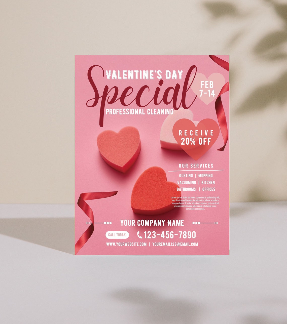Valentine's Day Cleaning Services Flyer Template | Canva | 8.5 X 11 ...