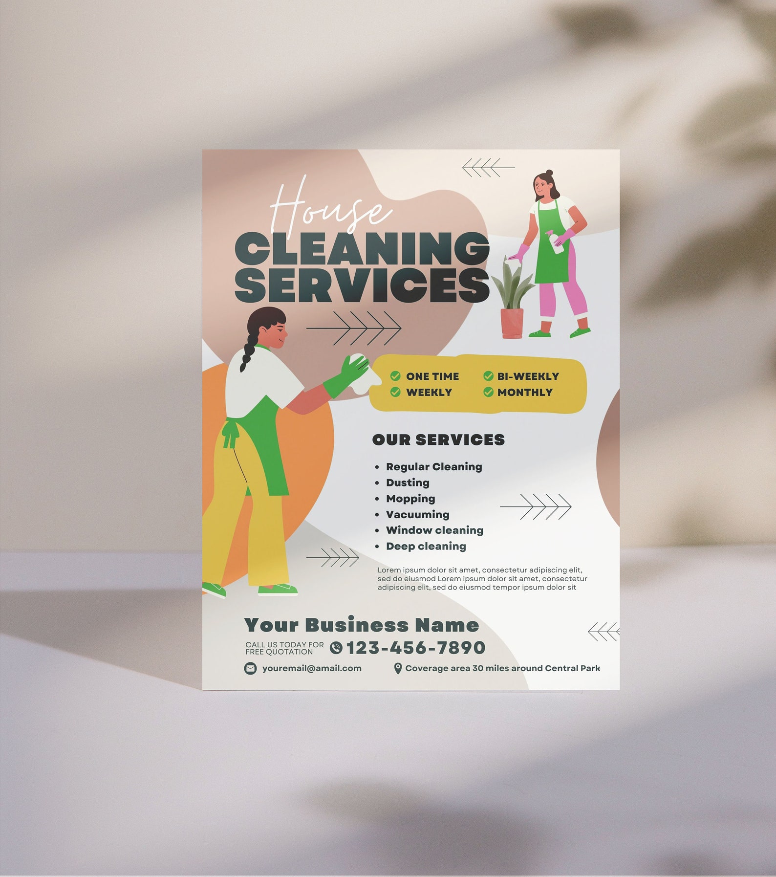 House Cleaning Service Flyer Template Canva US Letter Size 8.5 X 11 ...