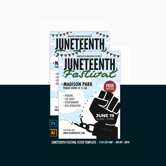 Juneteenth Festival Flyer Event Flyer Template AI & PSD - Etsy