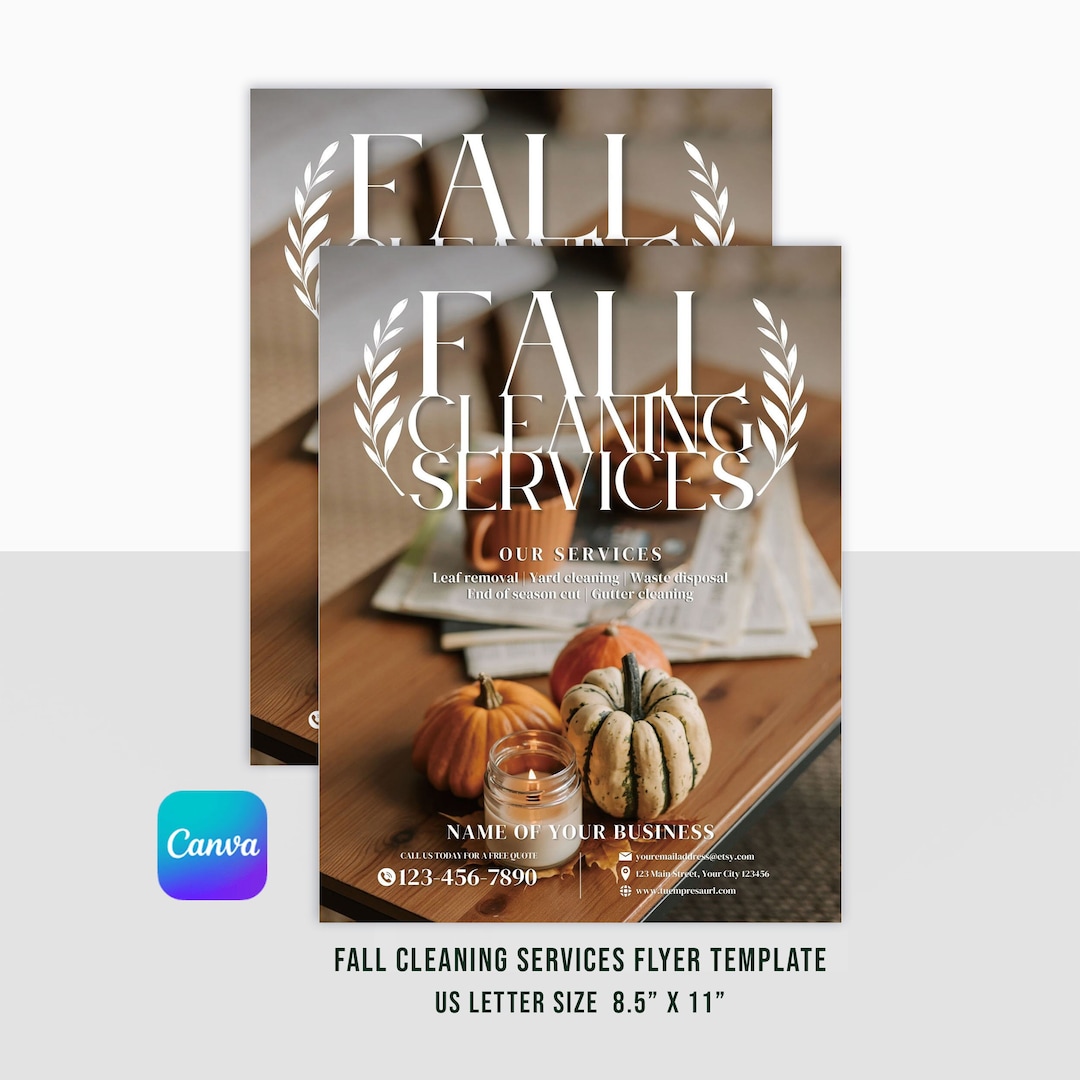 Fall Cleaning Services Flyer Template | Canva | US Letter Size 8.5" X ...