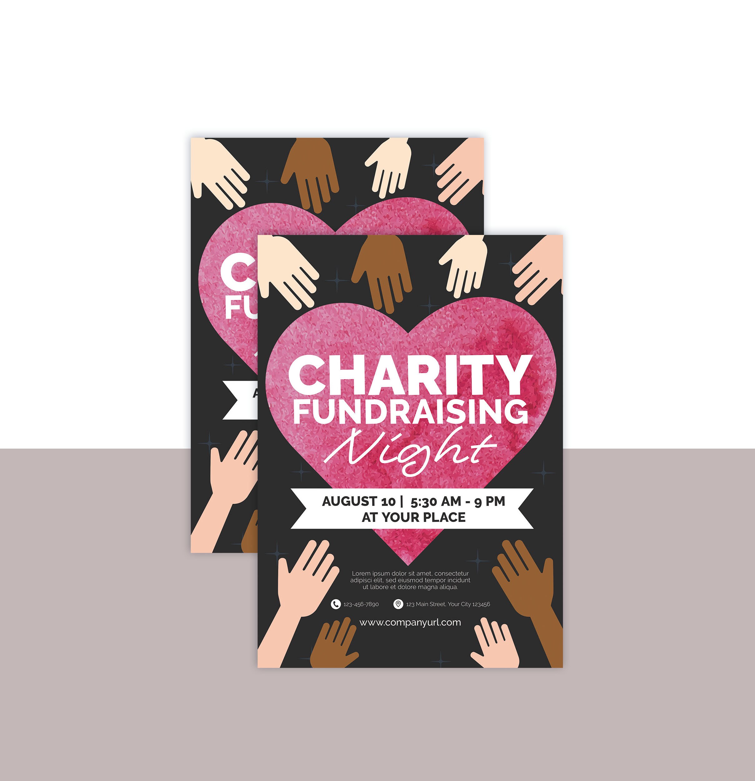 Charity Fundraising Night Flyer Template | Event Flyer Template | AI ...