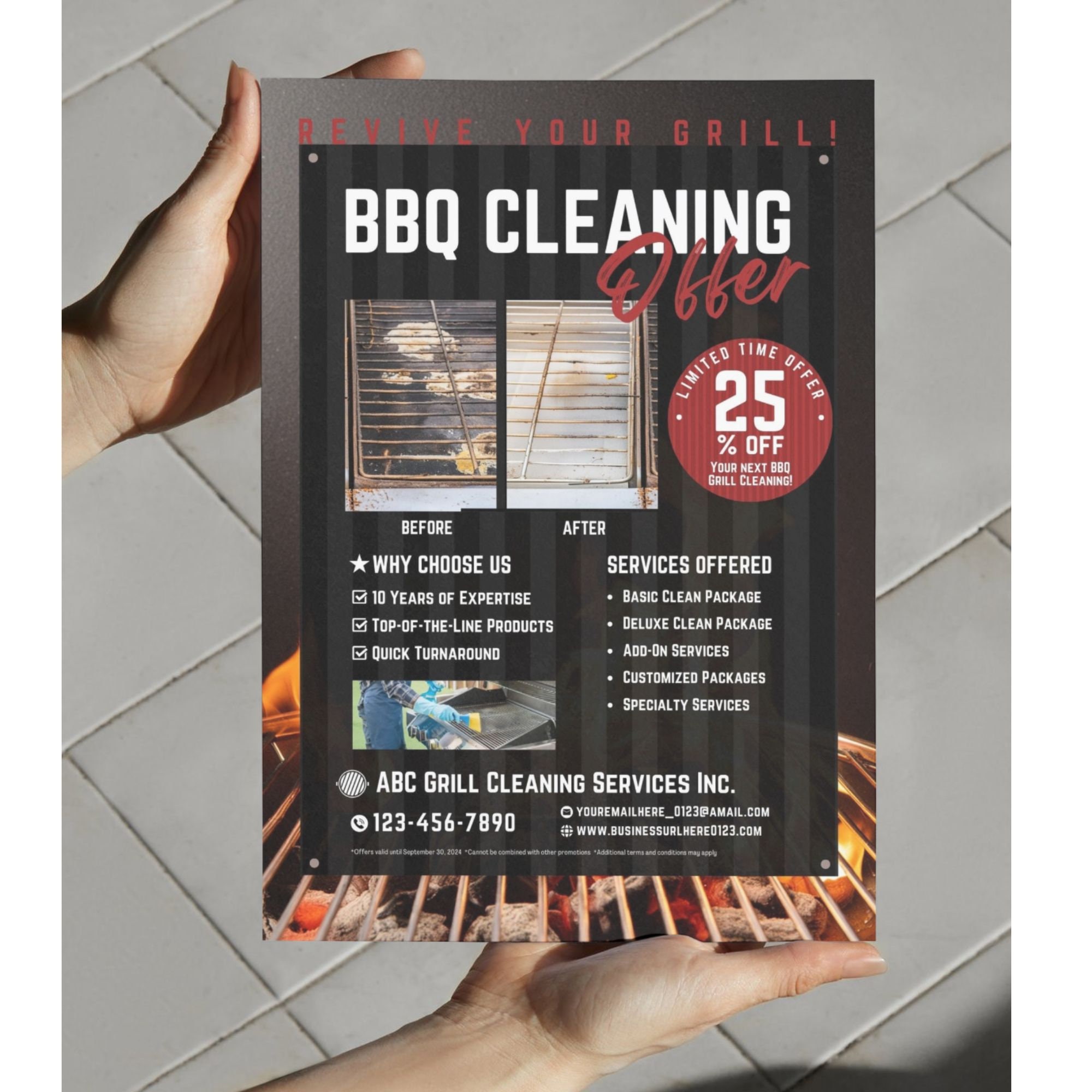BBQ Grill Cleaning Services Flyer | Professional Clean Business Offer ...