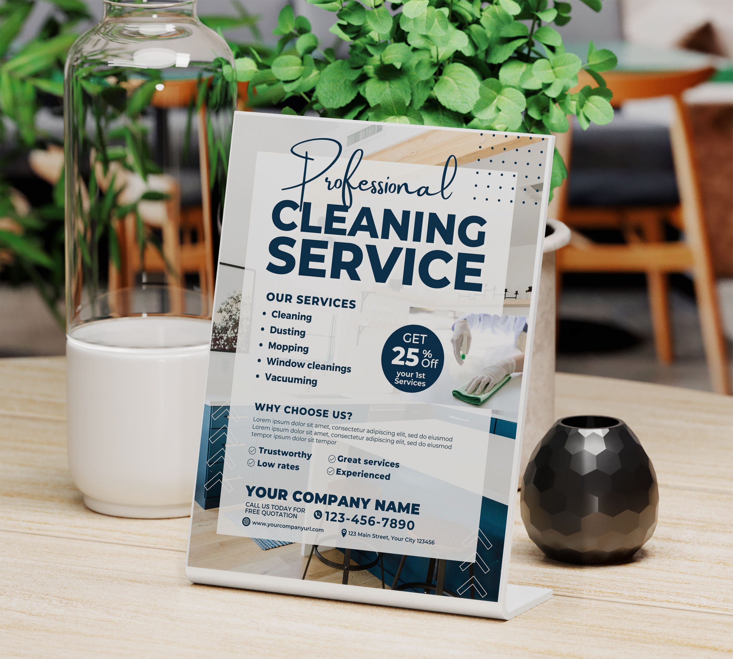 Professional Cleaning Service Flyer Template | Canva | US Letter Size 8 ...
