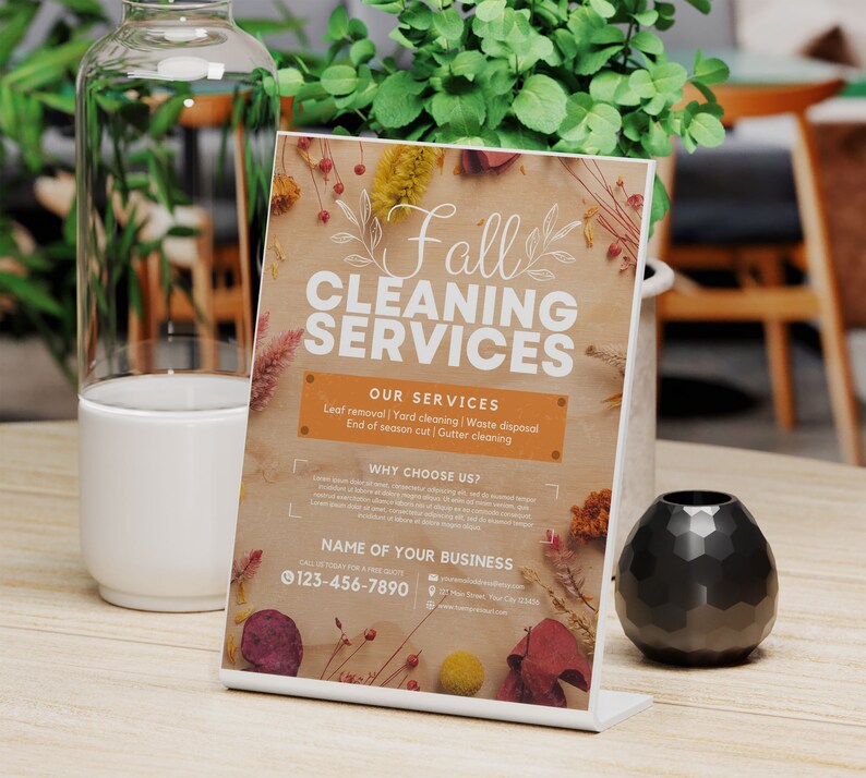 Fall Cleaning Services Flyer Template Canva US Letter Size 8.5 X 11 ...