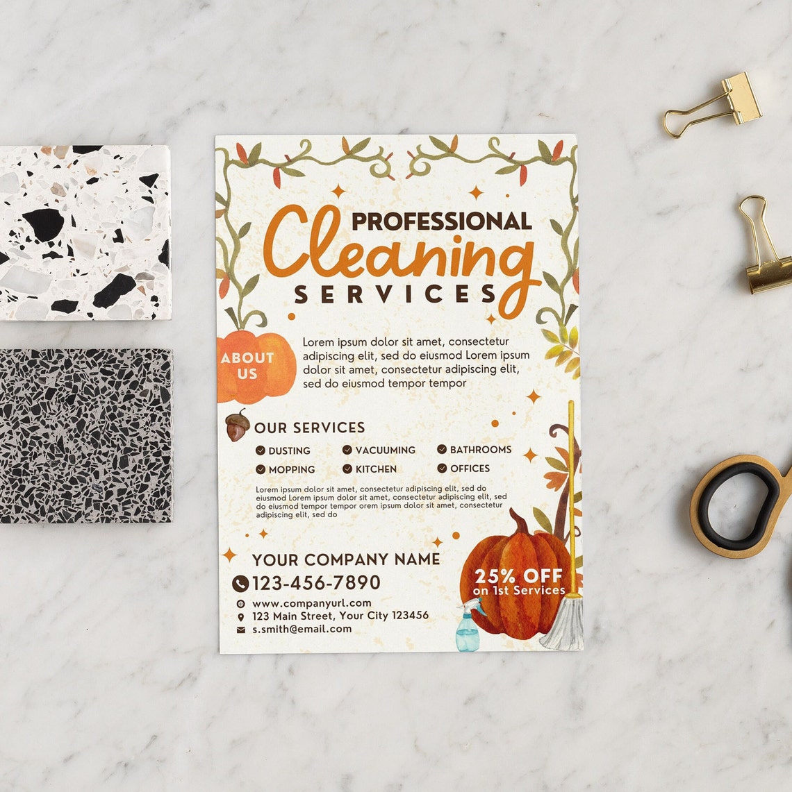 Professional Cleaning Services Printable Flyer Template Canva 8.5 X 11 ...