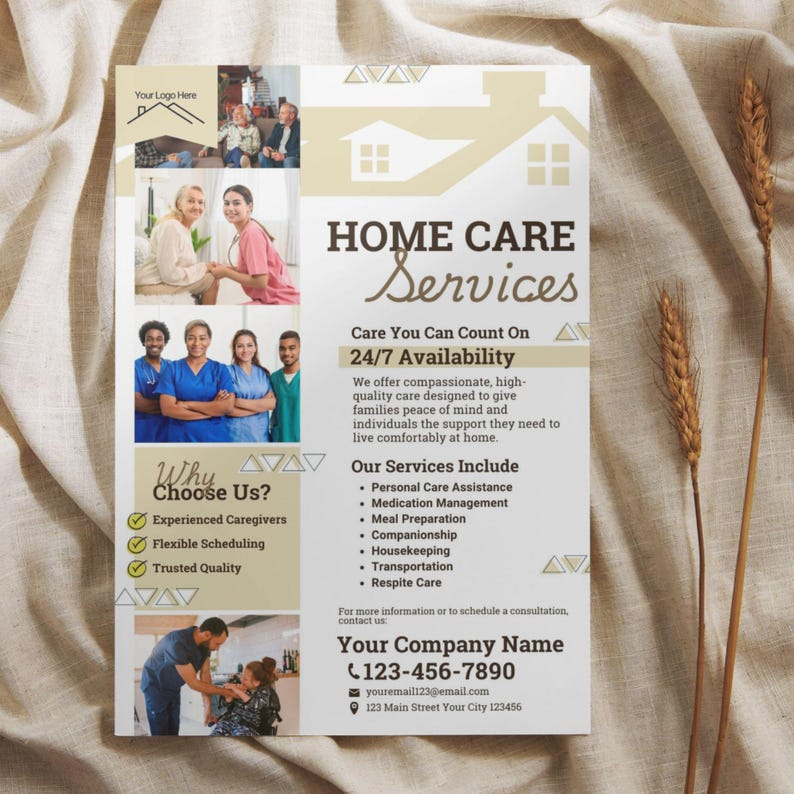Home Care Services Flyer Template | Canva | 8.5 X 11 Inch | Caregiver ...