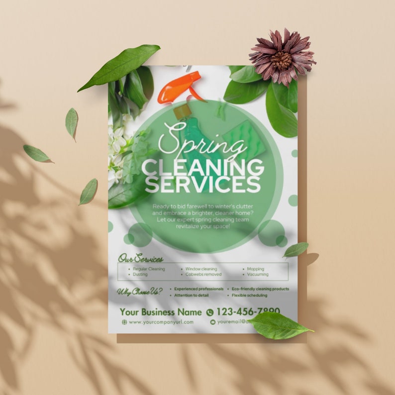 Spring Cleaning Service Editable Flyer | Professional Clean Business ...