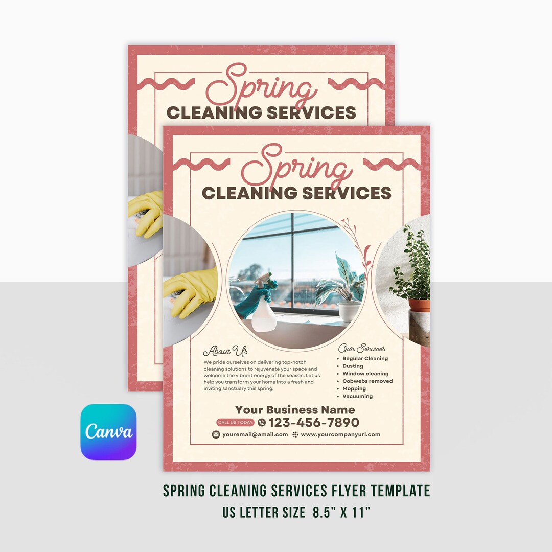 Spring Cleaning Service Editable Flyer Professional Clean Business ...