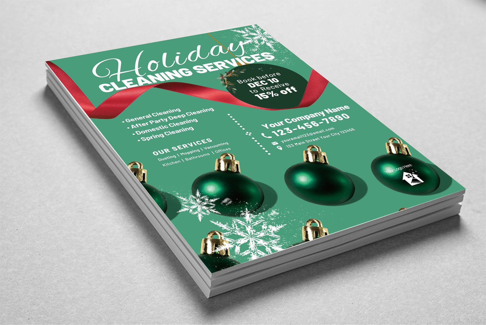 Holiday Cleaning Services Flyer Template | Canva | 8.5 X 11 Inch ...