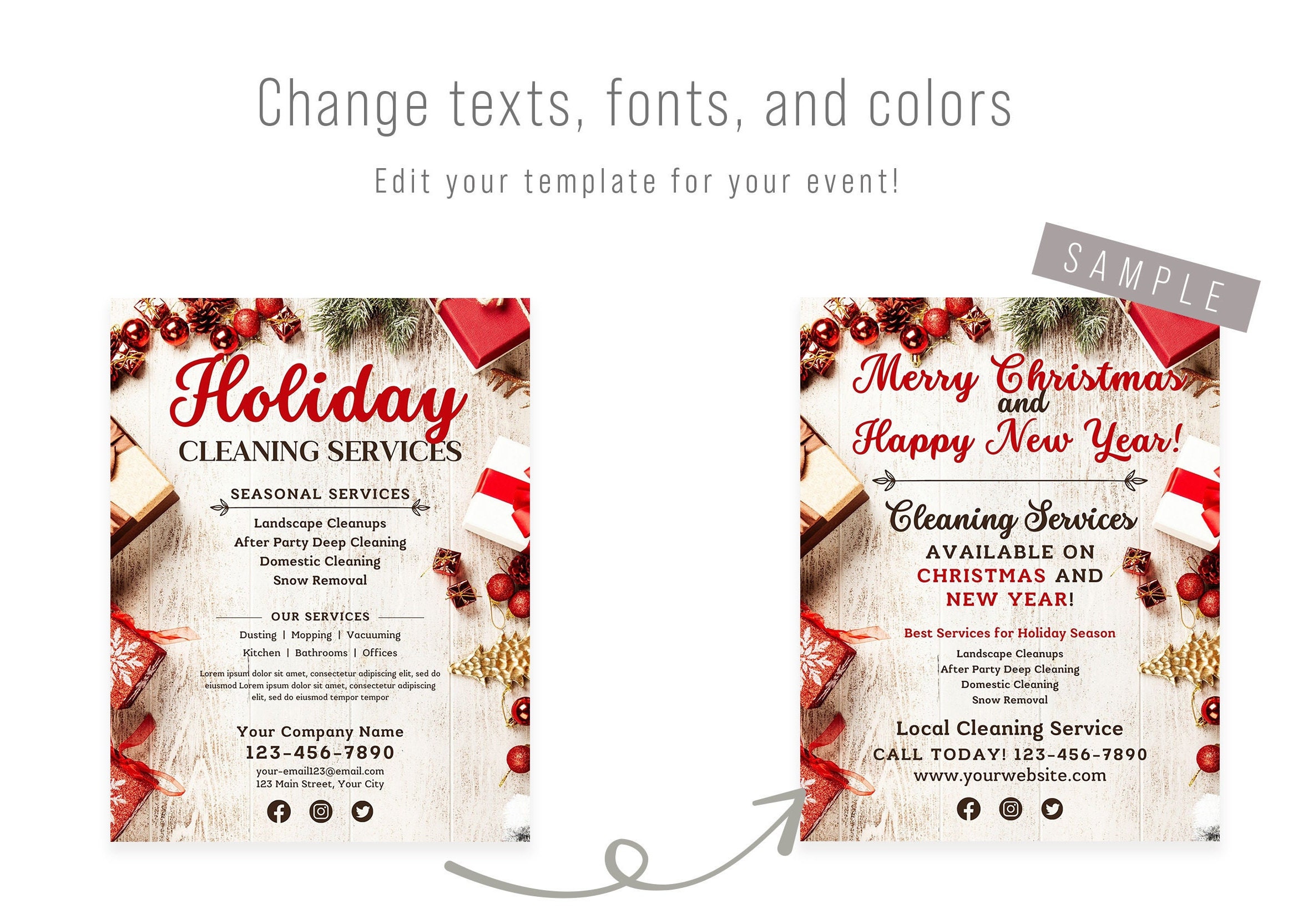 Holiday Cleaning Services Flyer Template | Canva | 8.5 X 11 Inch ...