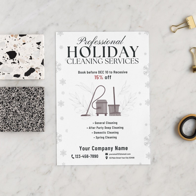 Holiday Cleaning Services Flyer Template | Canva | 8.5 X 11 Inch ...