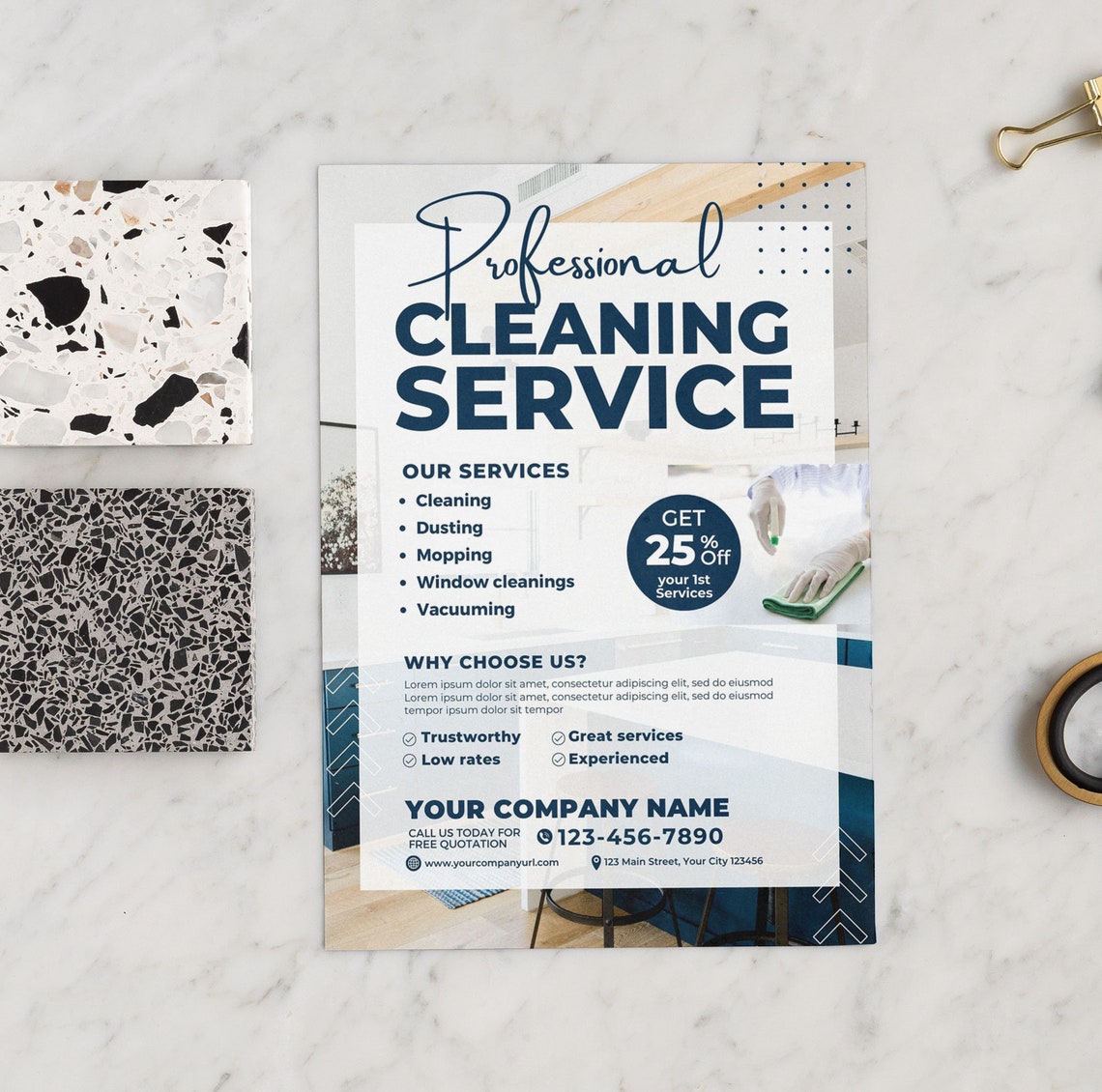 Professional Cleaning Service Flyer Template Canva US Letter Size 8.5 X ...