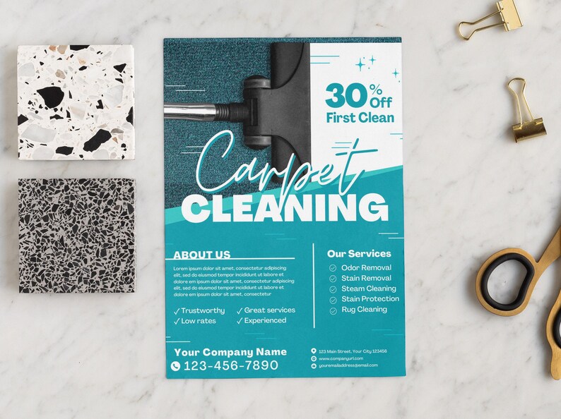 Carpet Cleaning Printable Flyer | Clean Service Flyer Template | Canva ...