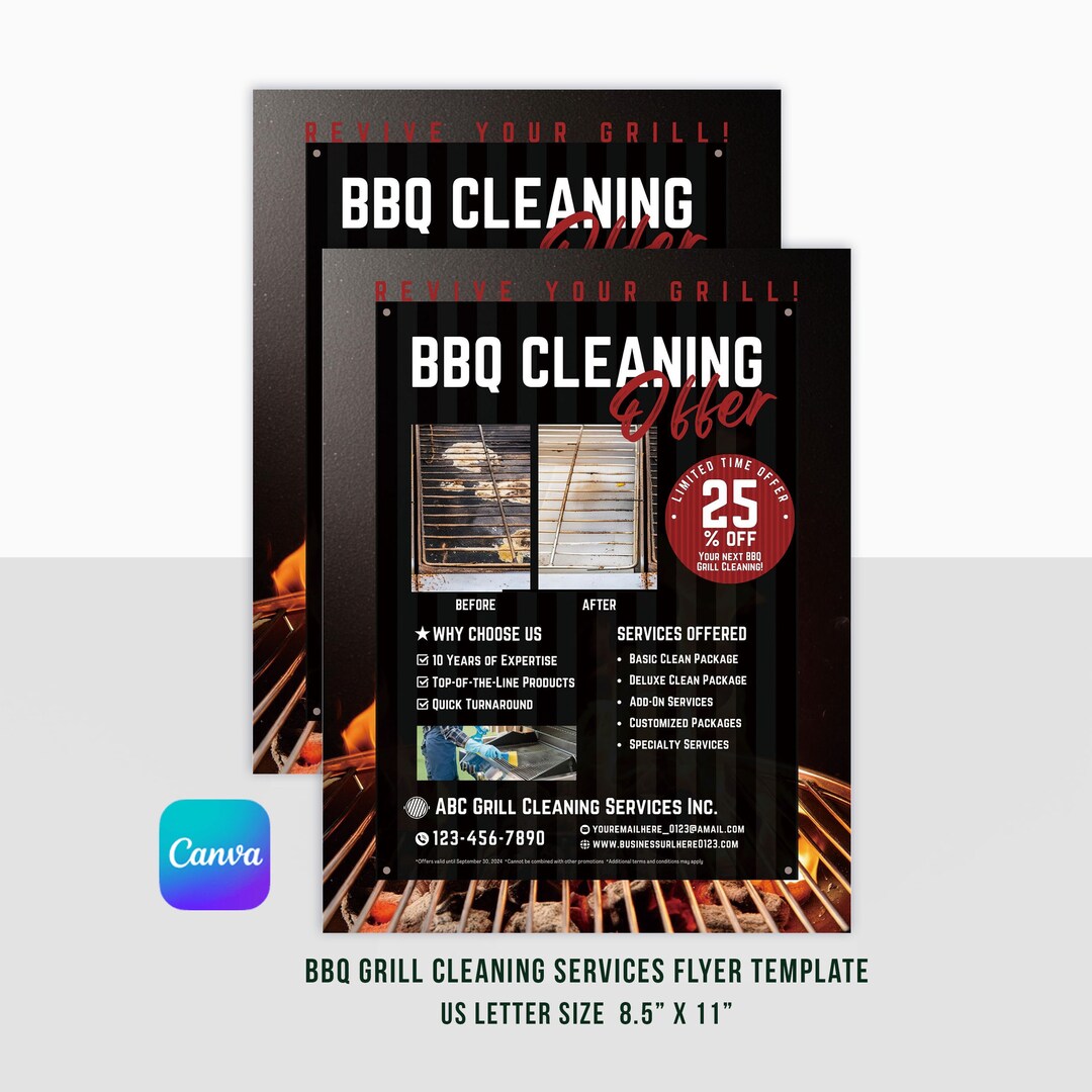 BBQ Grill Cleaning Services Flyer | Professional Clean Business Offer ...