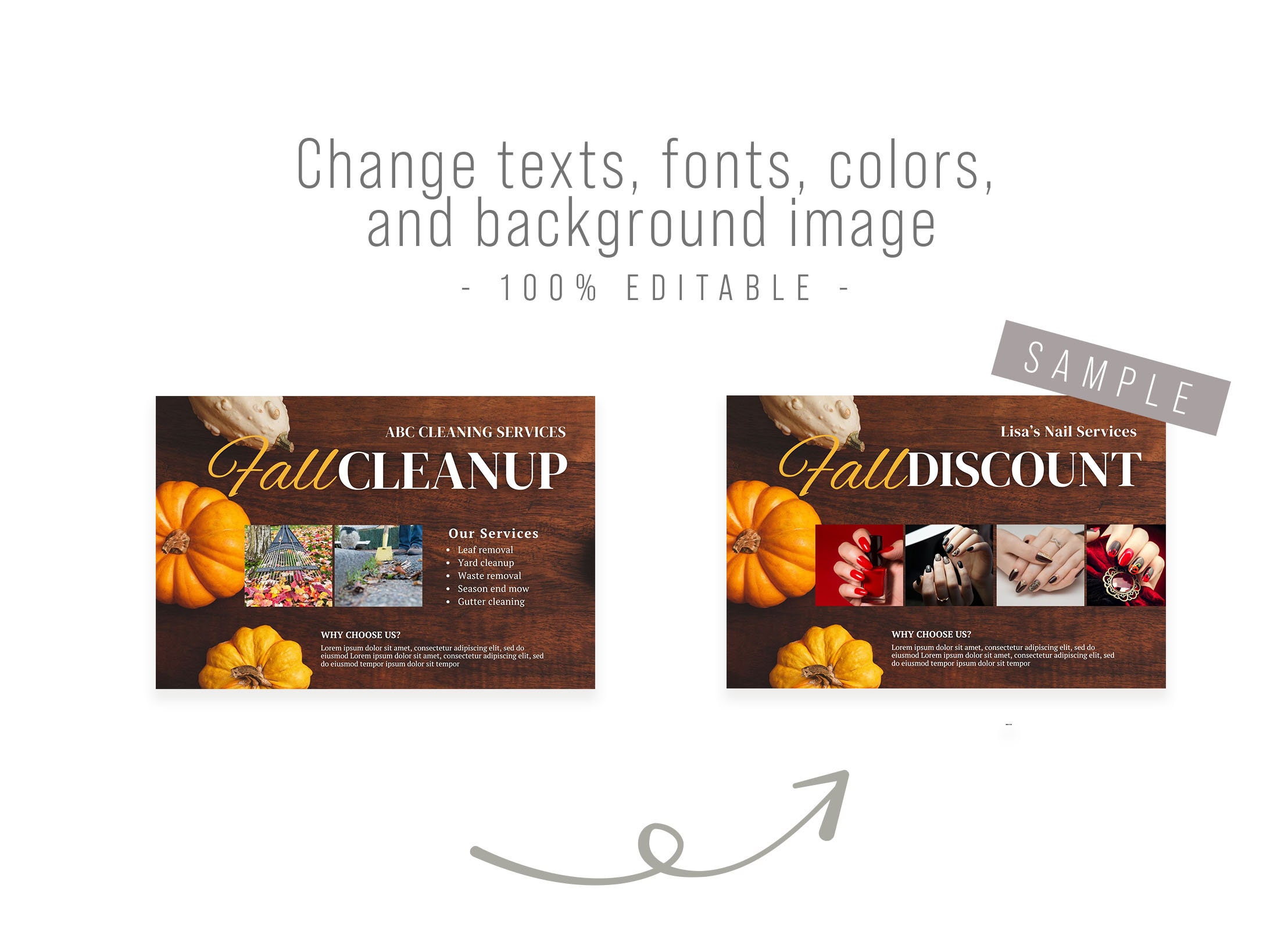 Fall Cleanup Postcard Template | Canva | 4" X 6" | Instant Download ...