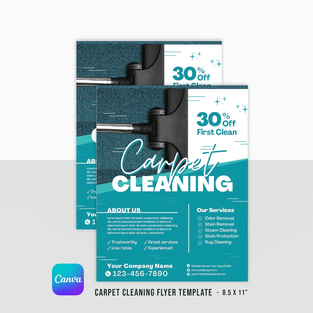 Carpet Cleaning Printable Flyer | Clean Service Flyer Template | Canva ...