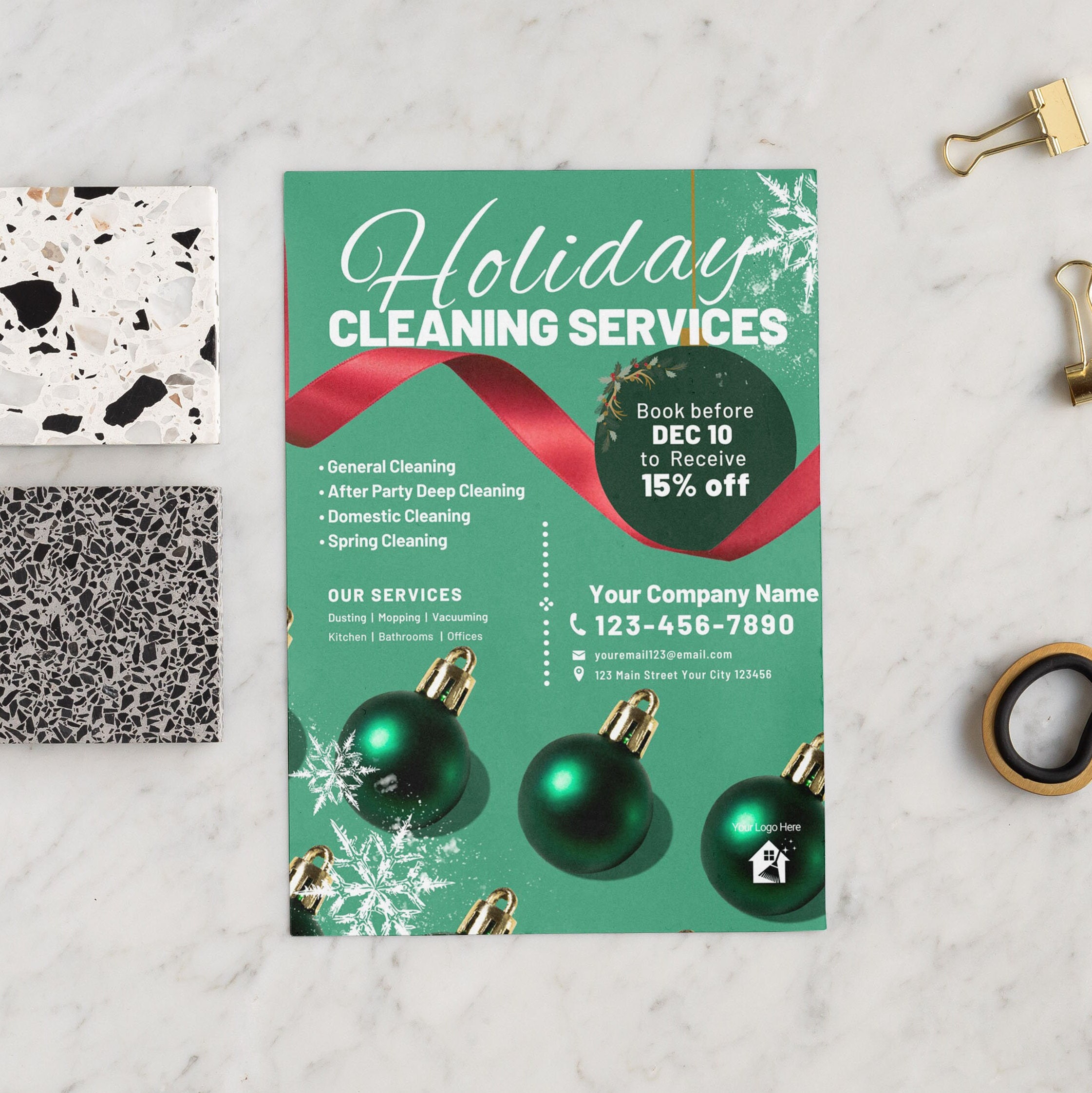Holiday Cleaning Services Flyer Template | Canva | 8.5 X 11 Inch ...