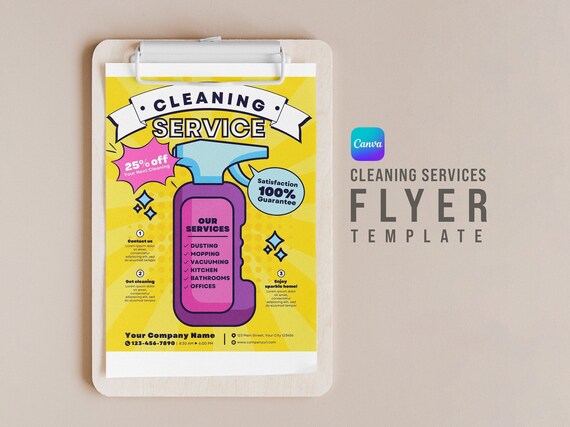 Cleaning Service Printable Flyer Business Flyer Template - Etsy