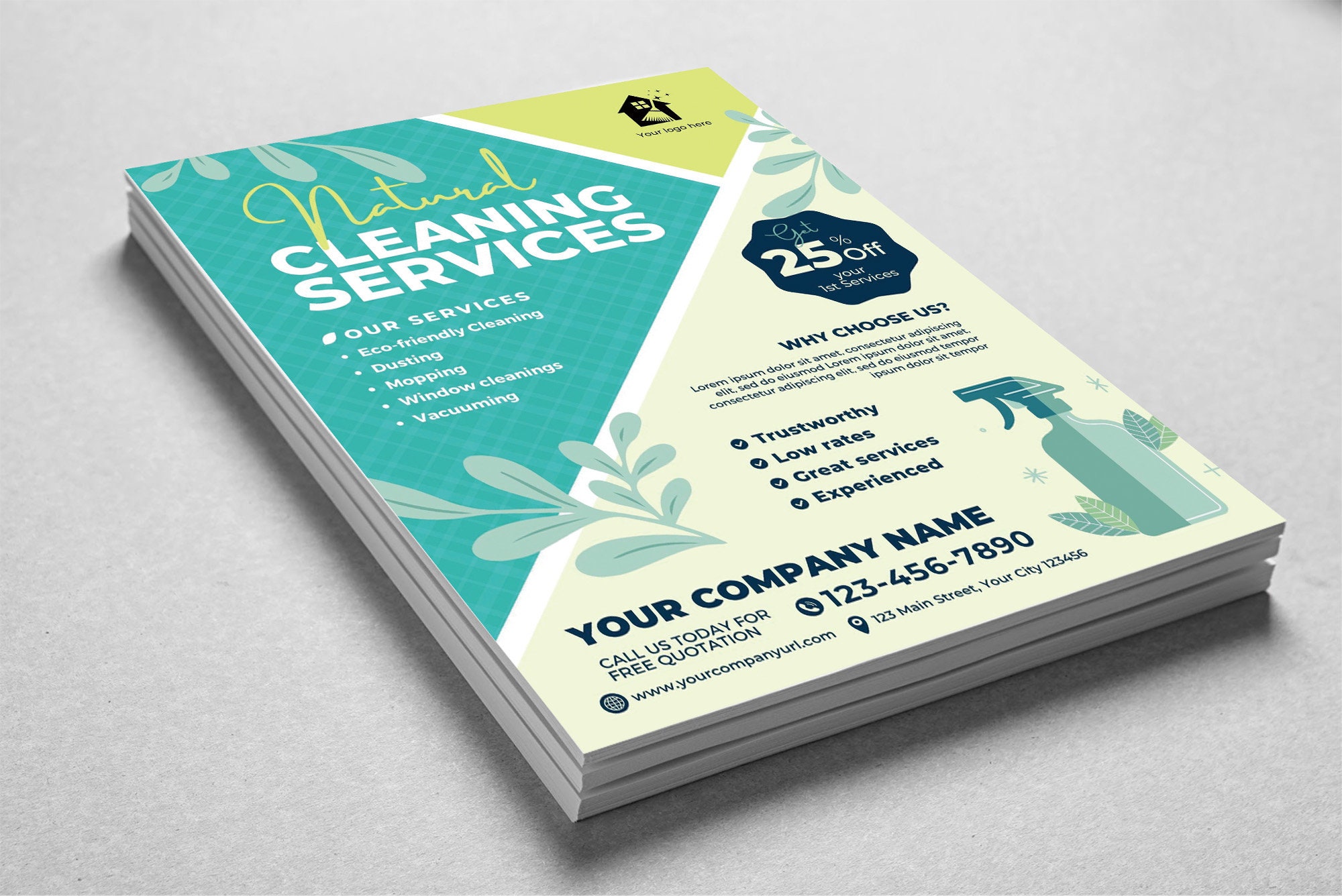 House Cleaning Services Flyer Template | Canva | Letter Size 8.5" X 11 ...