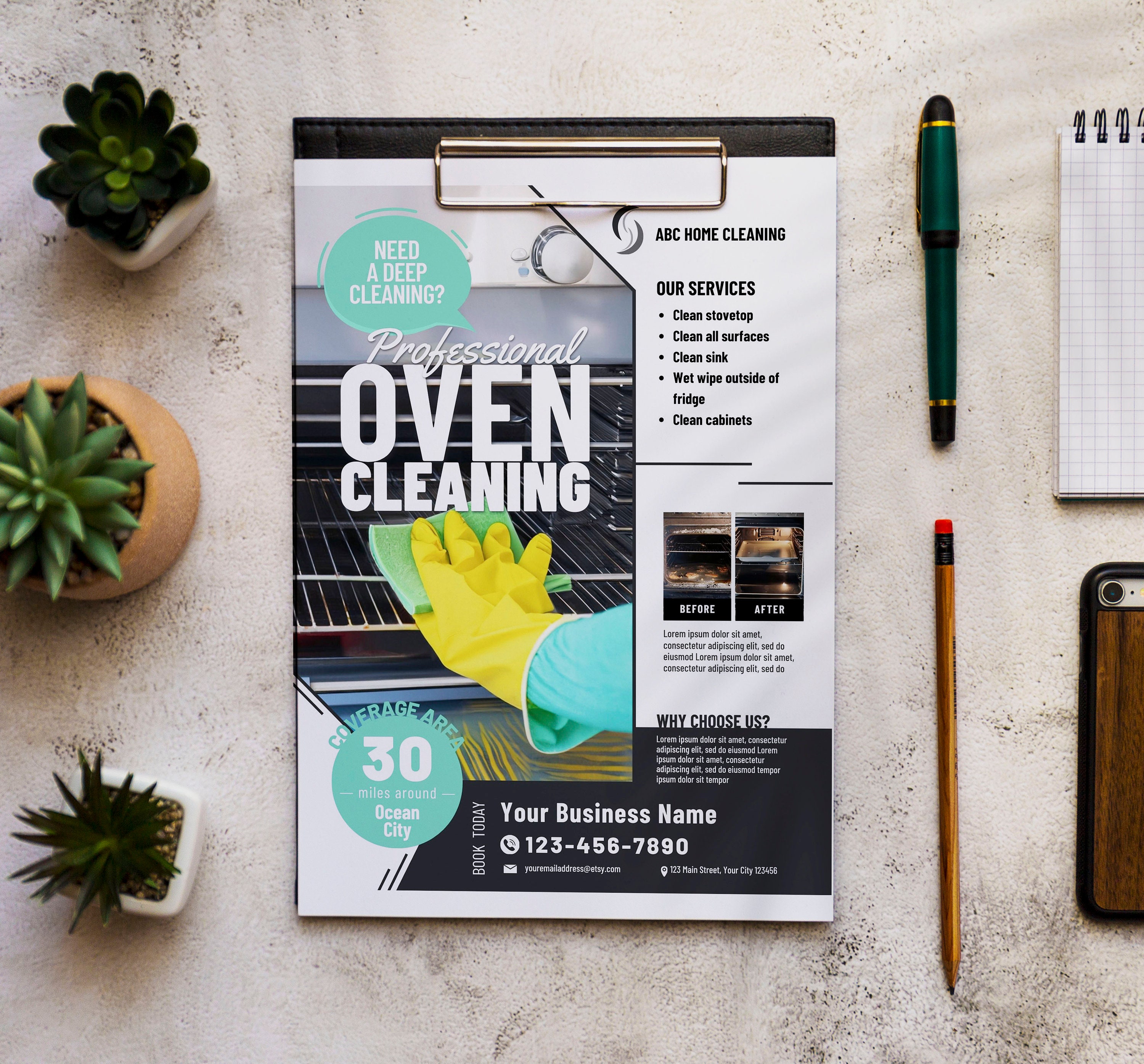 Professional Oven Cleaning Flyer Template Canva 8.5 X 11 - Etsy
