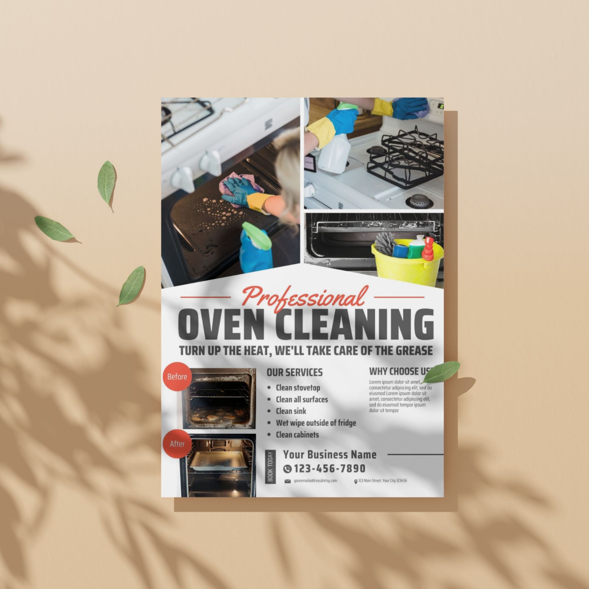 Professional Oven Cleaning Flyer Template | Canva | 8.5 X 11 Inch ...