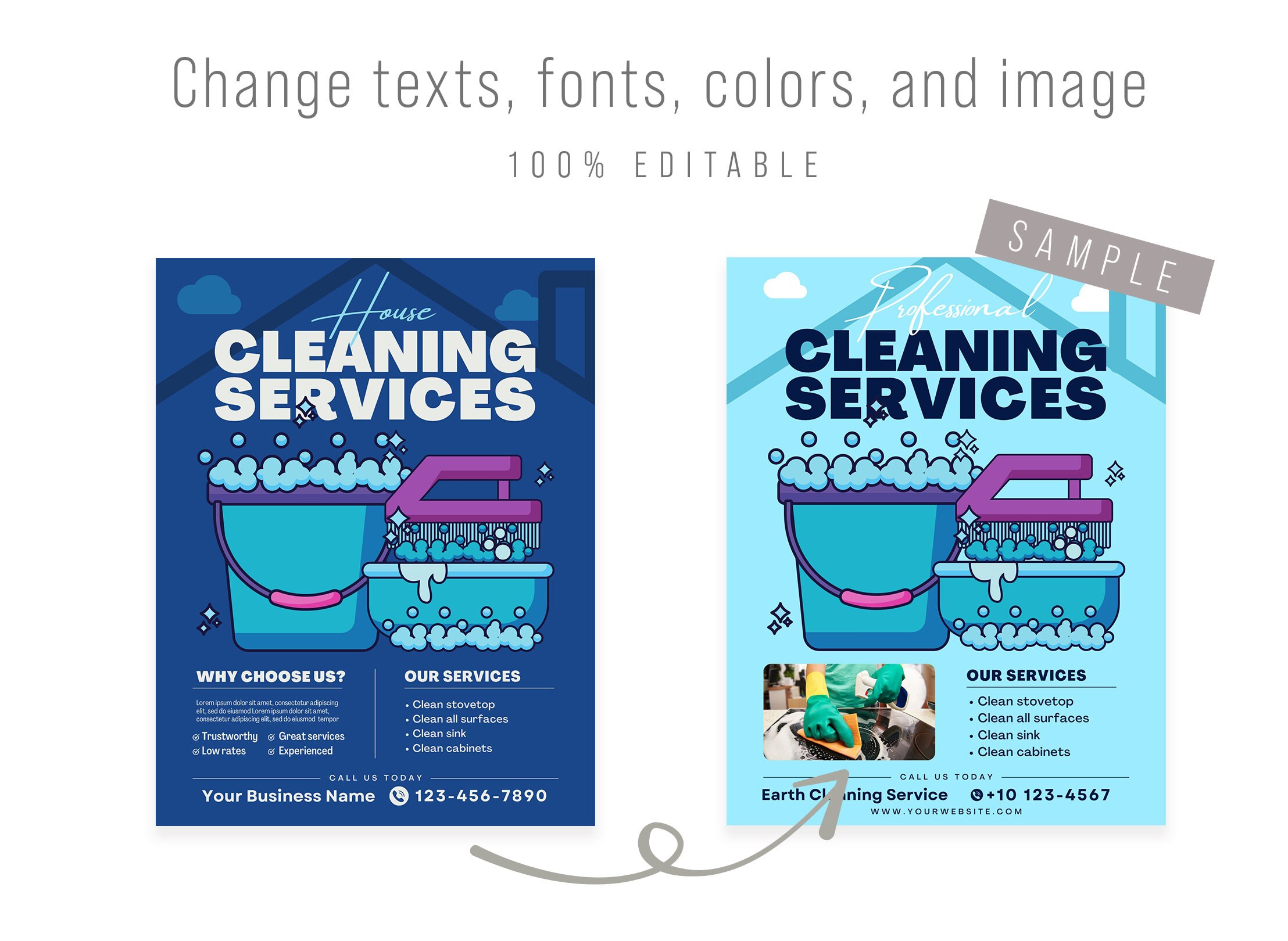 House Cleaning Services Flyer Template | Canva | Letter Size 8.5" X 11 ...