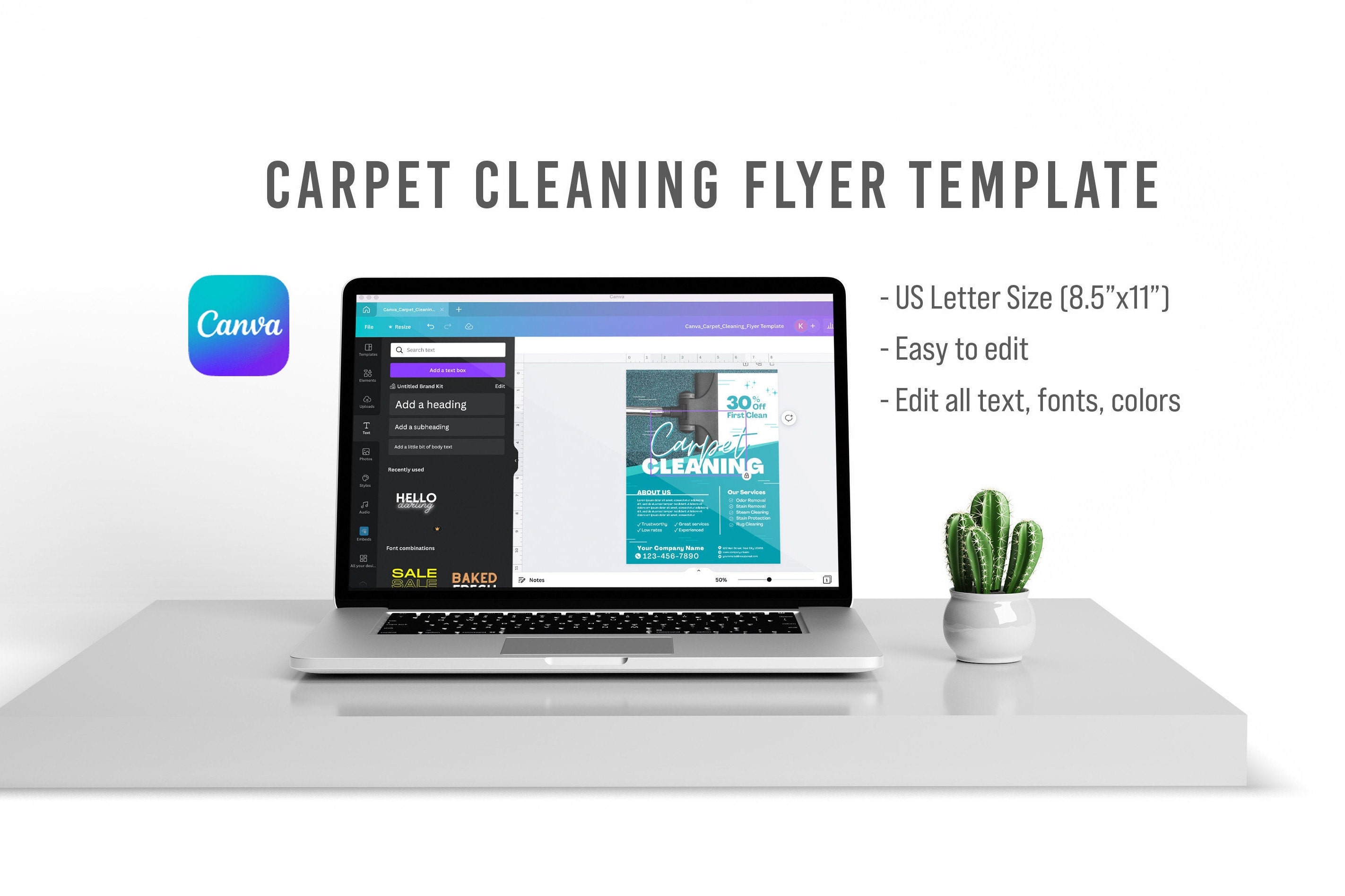Carpet Cleaning Printable Flyer | Clean Service Flyer Template | Canva ...