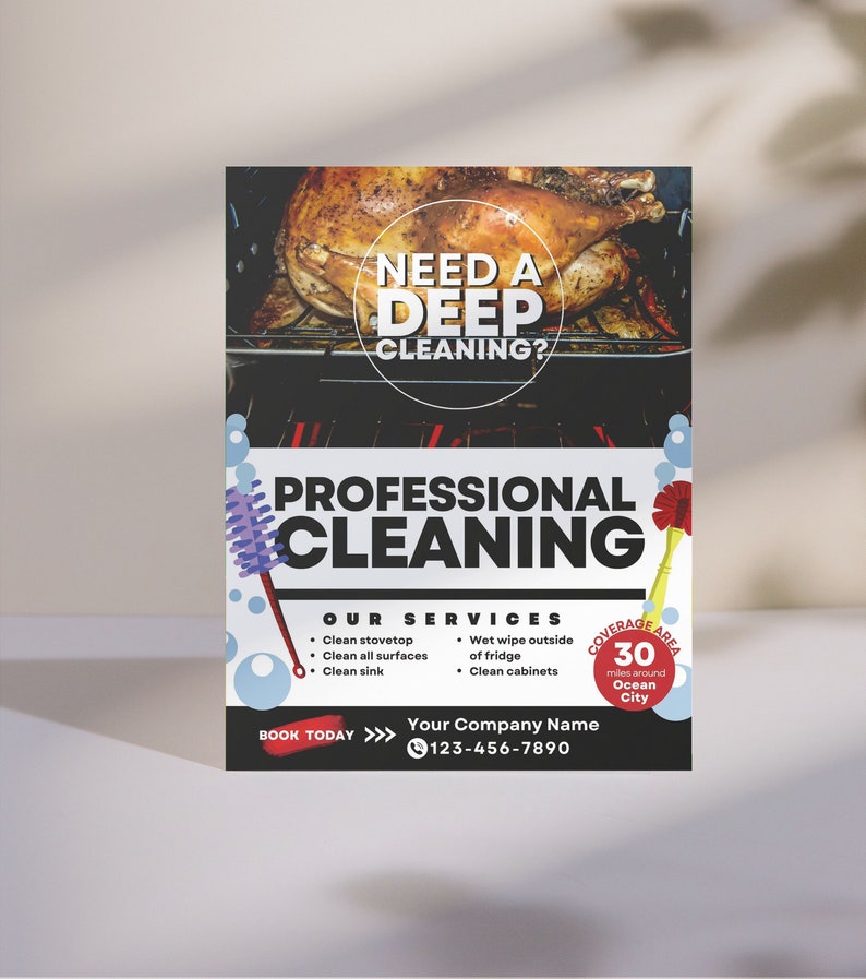 Deep Cleaning Services Flyer Template Canva 8.5 X 11 Inch Clean ...