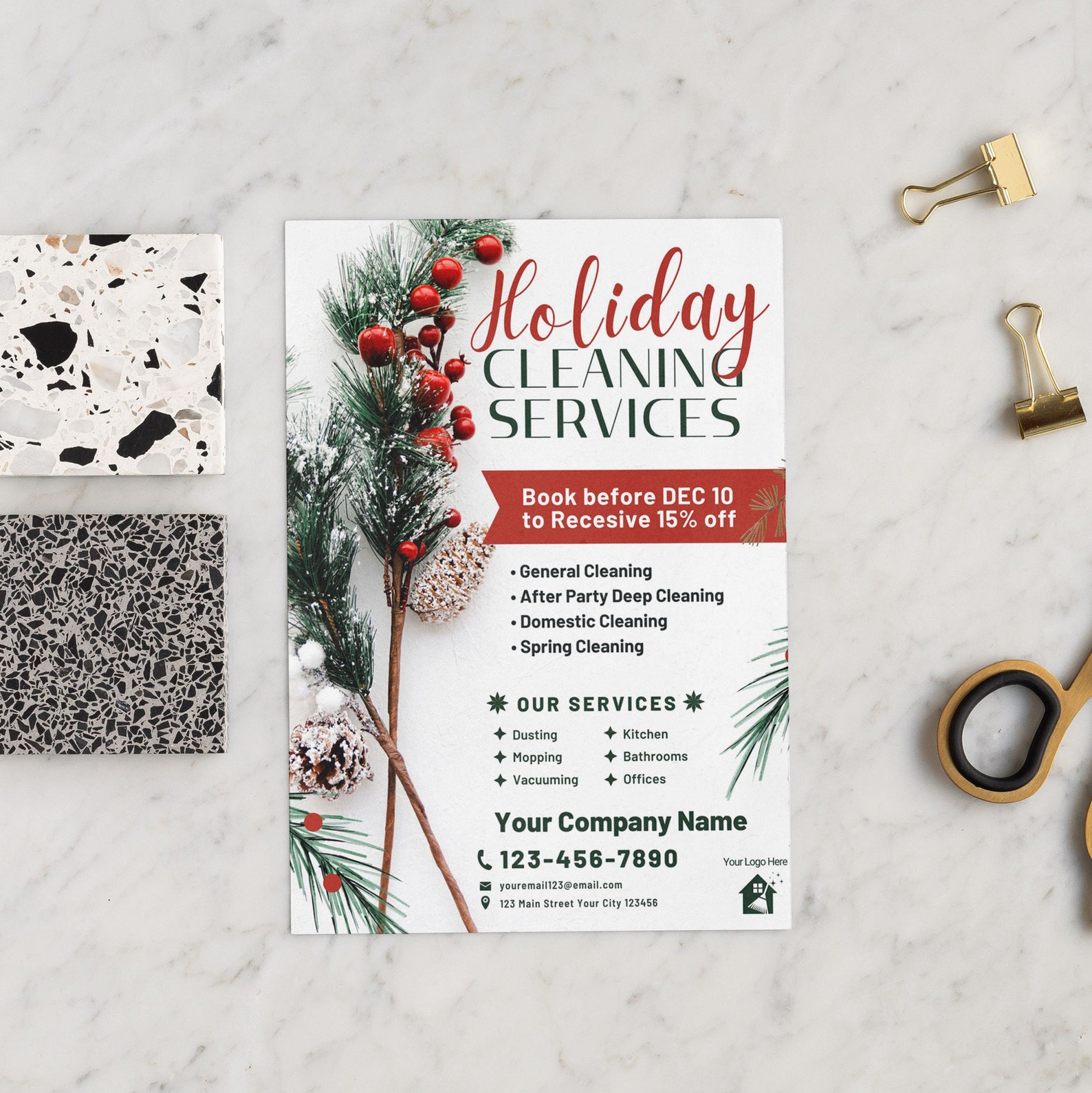 Holiday Cleaning Services Flyer Template | Canva | 8.5 X 11 Inch ...