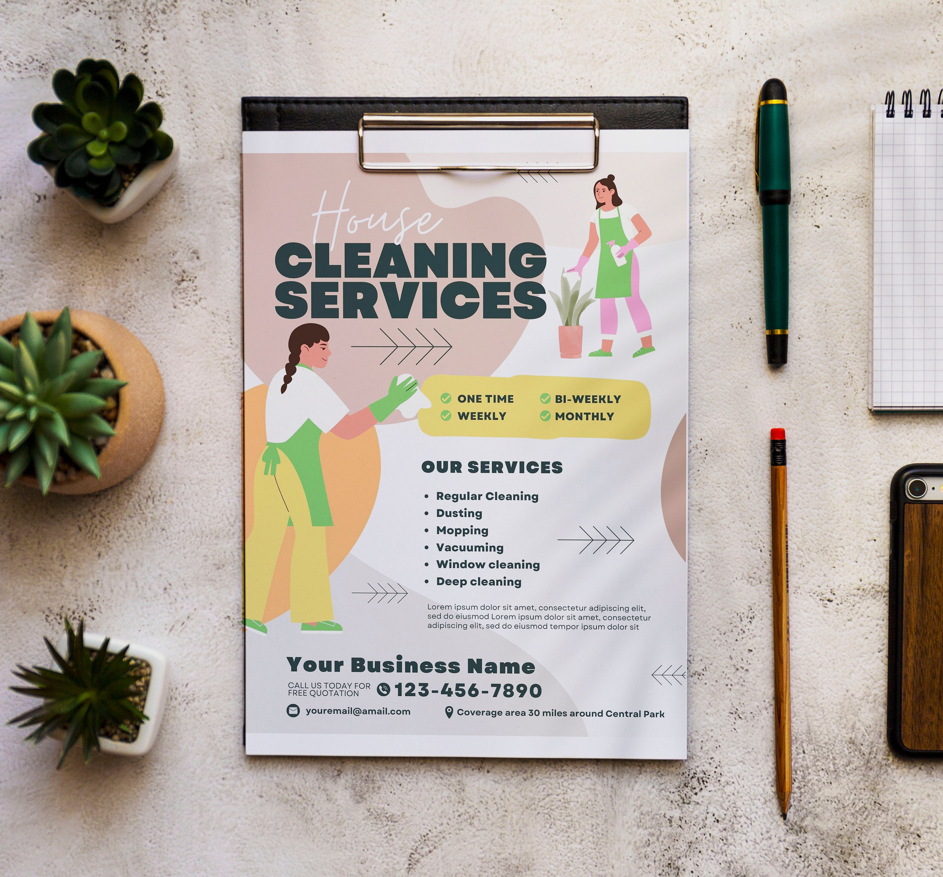 House Cleaning Service Flyer Template Canva US Letter Size 8.5 X 11 ...