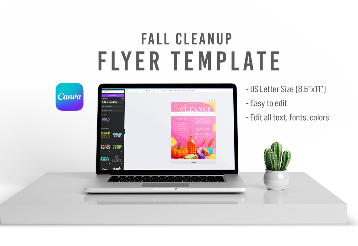 Fall Cleanup Flyer Template | Canva | US Letter Size 8.5" X 11 ...