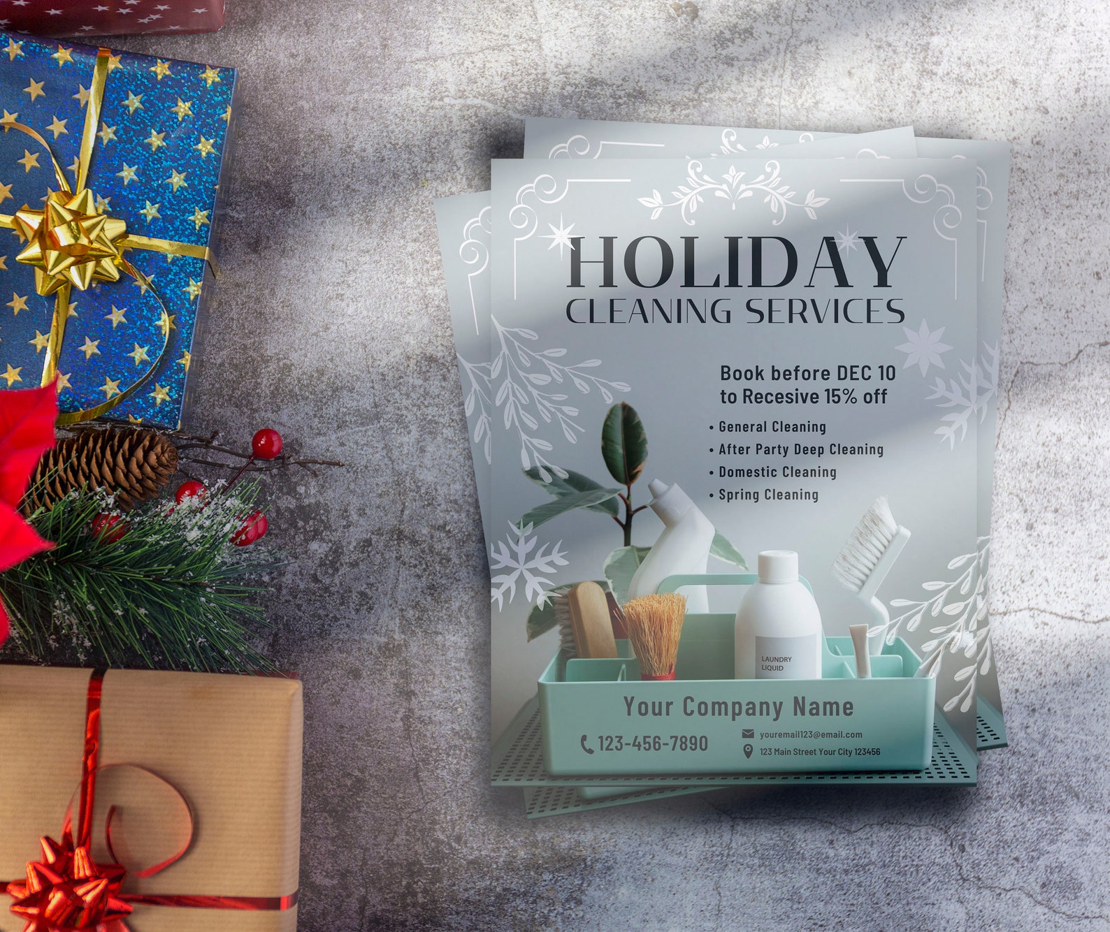 Holiday Cleaning Services Flyer Template | Canva | 8.5 X 11 Inch ...