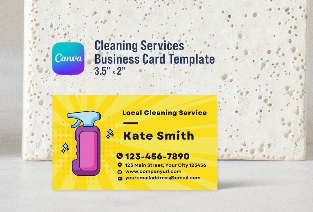 Cleaning Service Printable Business Card | Business Card Template ...